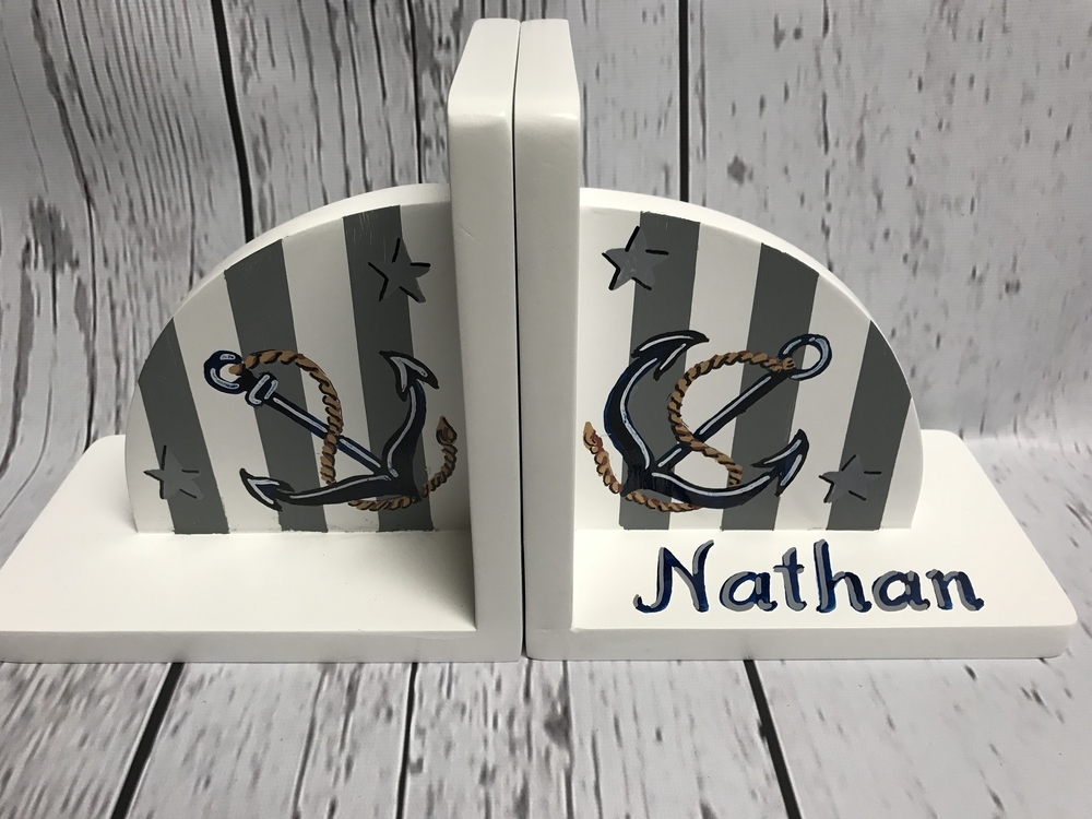 Painted Kids Book Ends - Personalized Book Ends